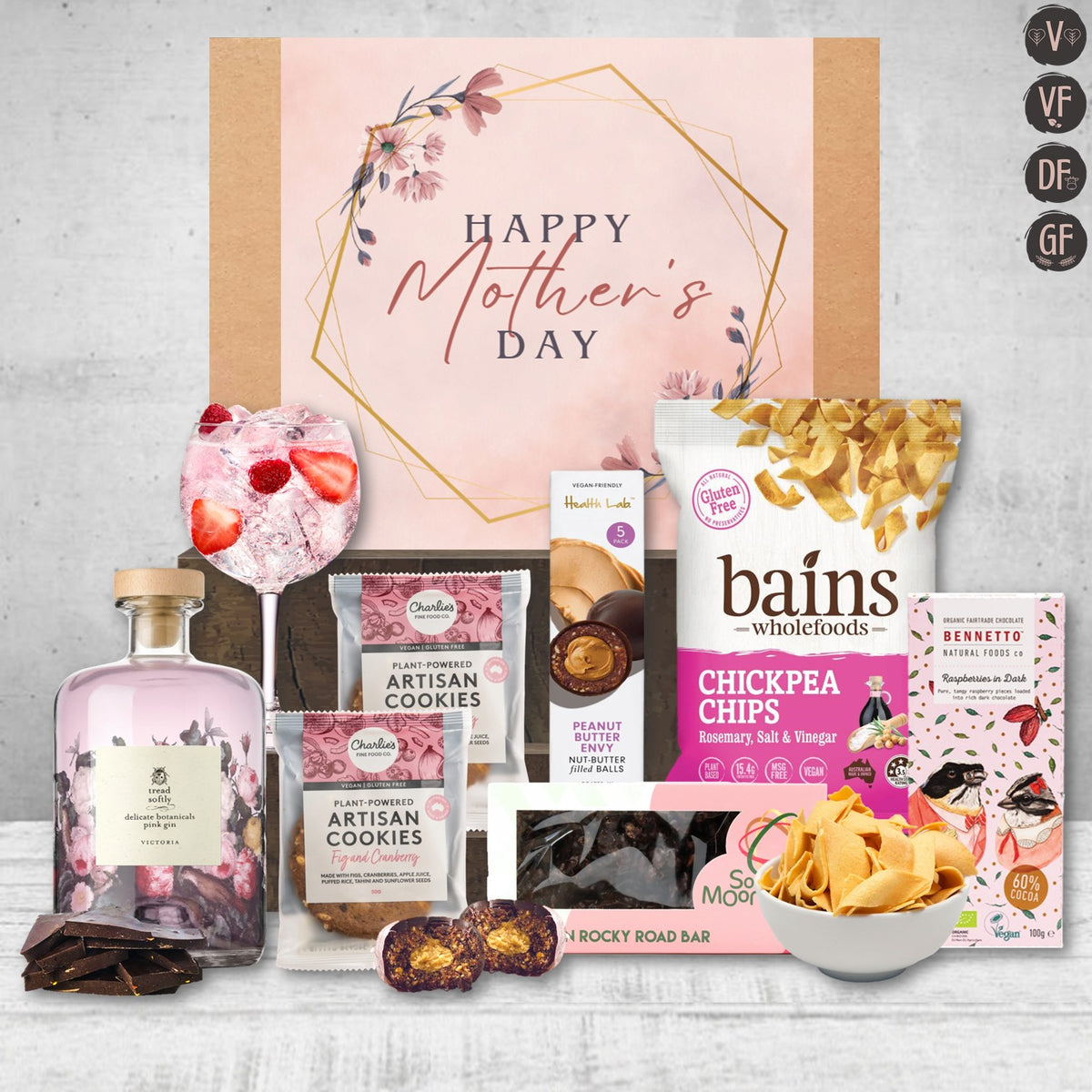 Vegan Pink Gin for Mum Hamper – Healthy Hampers