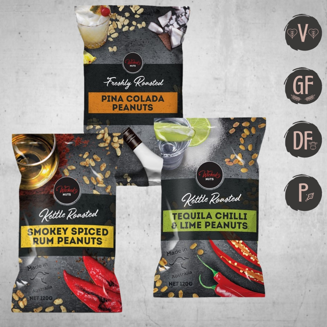 Wicked Nuts Infused Peanut Varieties (VF | GF | DF | P) – Healthy Hampers