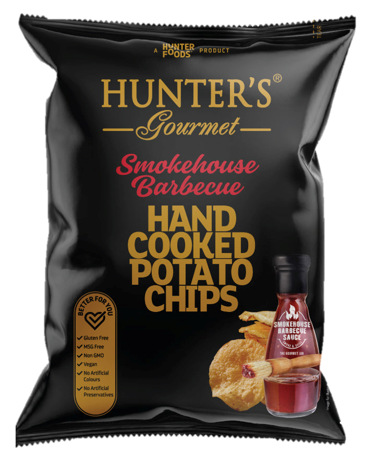 Hunter's Gourmet Hand Cooked Smokehouse Barbecue Potato Chips 125g ...